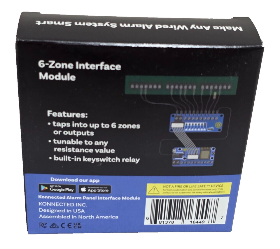 Konnected 6-Zone Interface Module Bridges Wired Smart Alarm Panel | eBay
