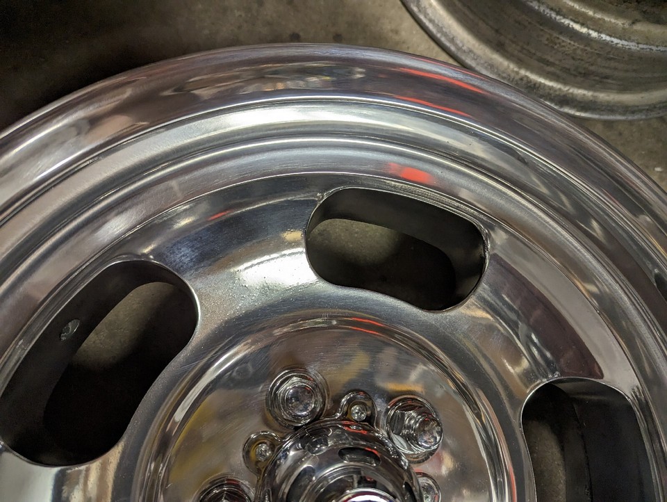 VINTAGE POLISHED 15x5.5 ANSEN SLOT MAG WHEELS FORD/MOPAR/HOLDEN MAGS ...