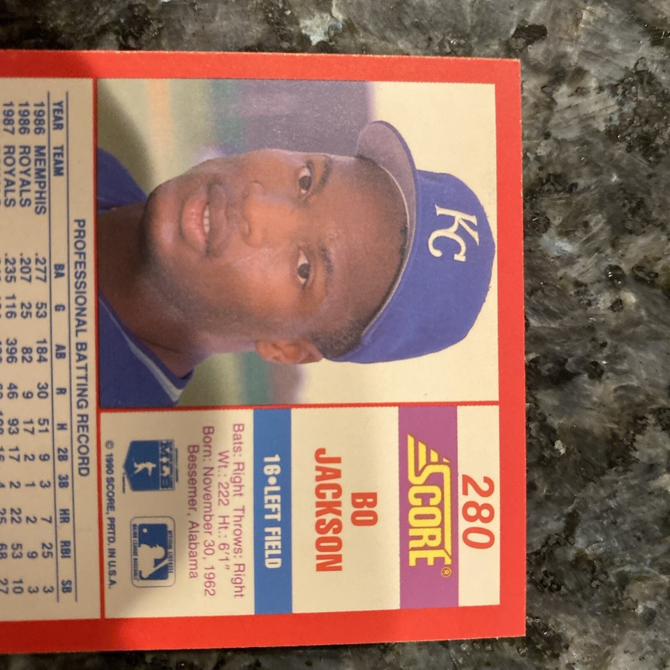 1990 Score #280 BO JACKSON Error card "Whathan" | eBay