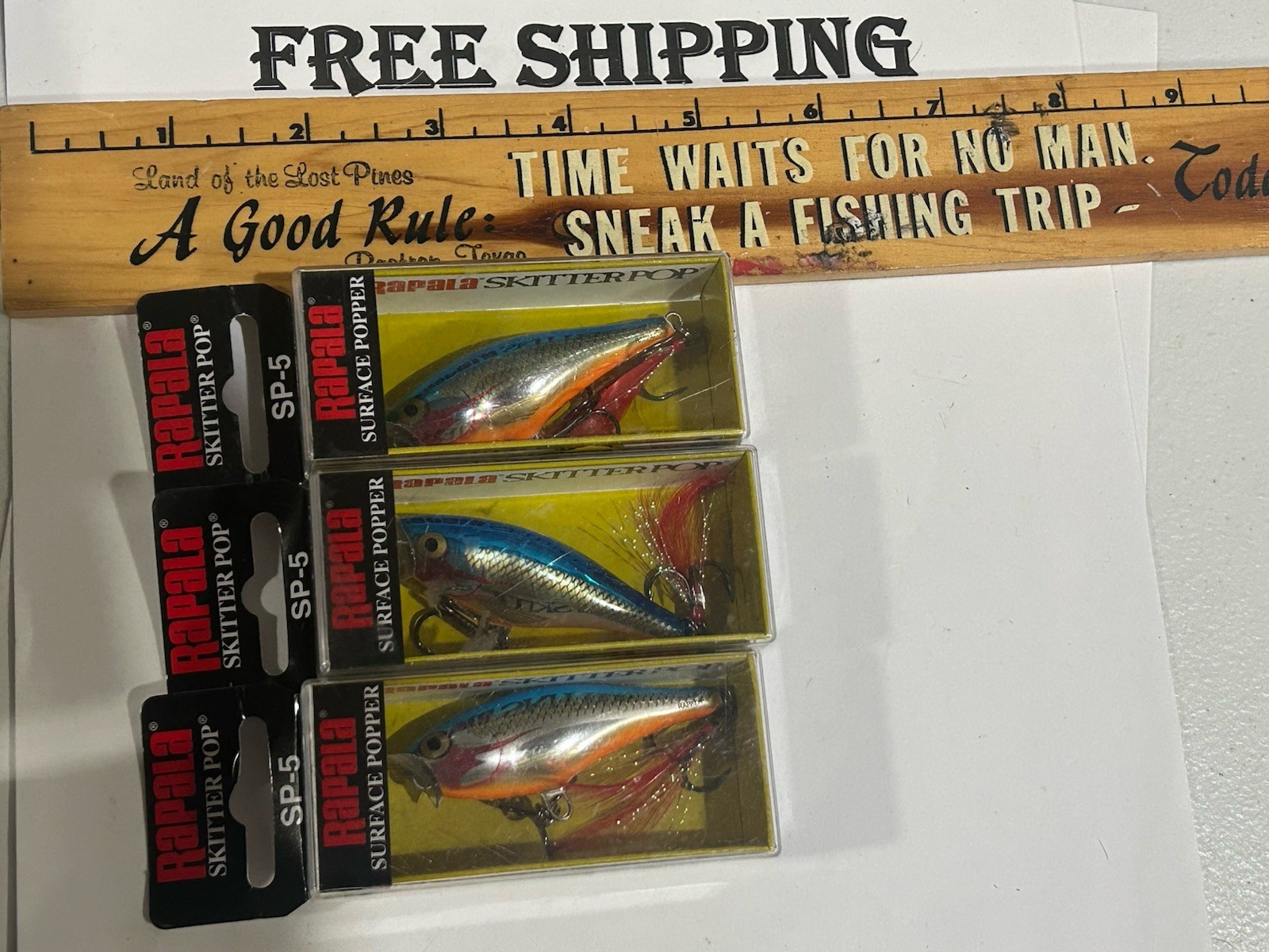 LOT OF 3 RAPALA LURES SKITTER POP 5 Topwater Popper Fishing Lure • #SP ...