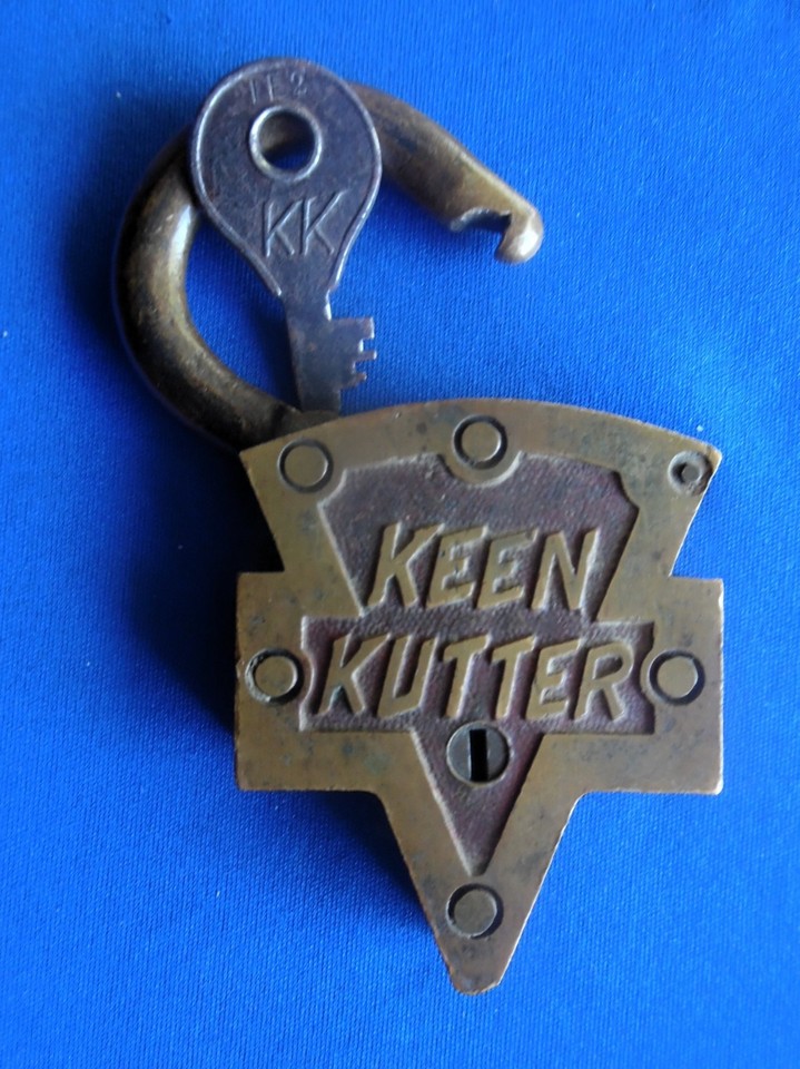antique vintage KEEN KUTTER advertisement hardware tools lock w ORIG ...