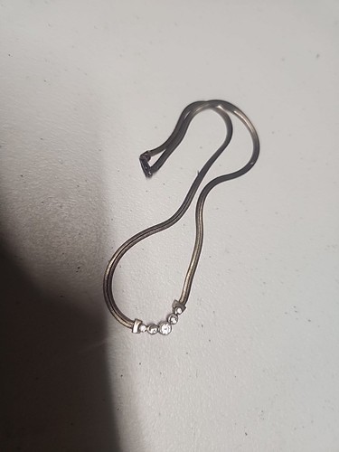 DIAMOND BAR CURVED V-PENDANT NECKLACE IN 925 Sterling Silver 16" | eBay