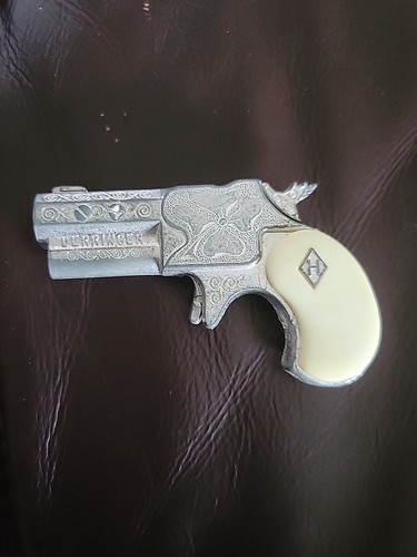 Antique Mini Derringer toy cap gun SILVER TONE IVORY HANDLE 3" X 2" | eBay