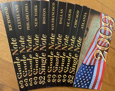 2009 $2 Single Note Complete SET OF 10 Dist. ( ABCDEFGHKL ) Series 2003 ...