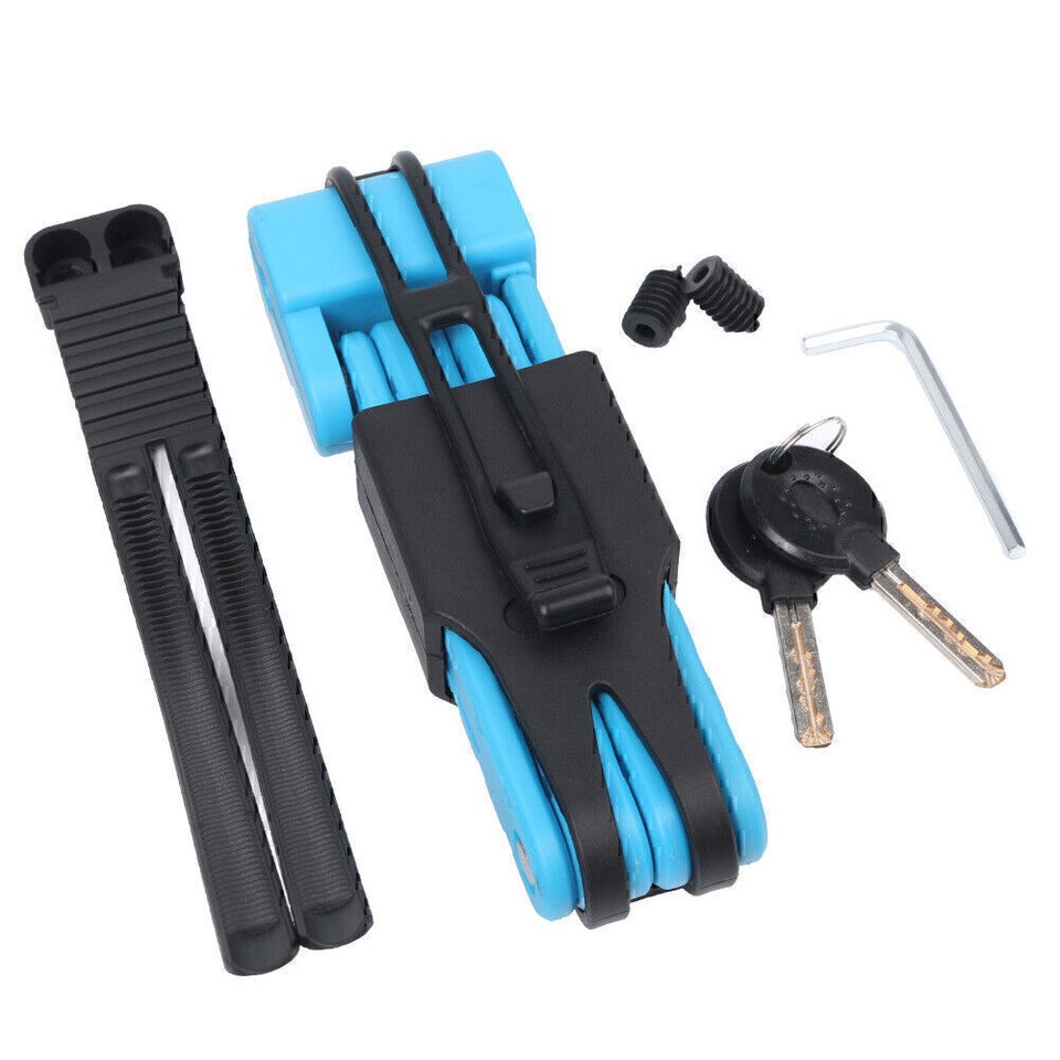 Bicycle Pro Security Folding Lock Anti-Theft Combination+Rack MTB Road ...