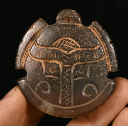 Chinese Old Jade Pure Hand Carving Dragon Beast Pattern Bixie Pendant ...