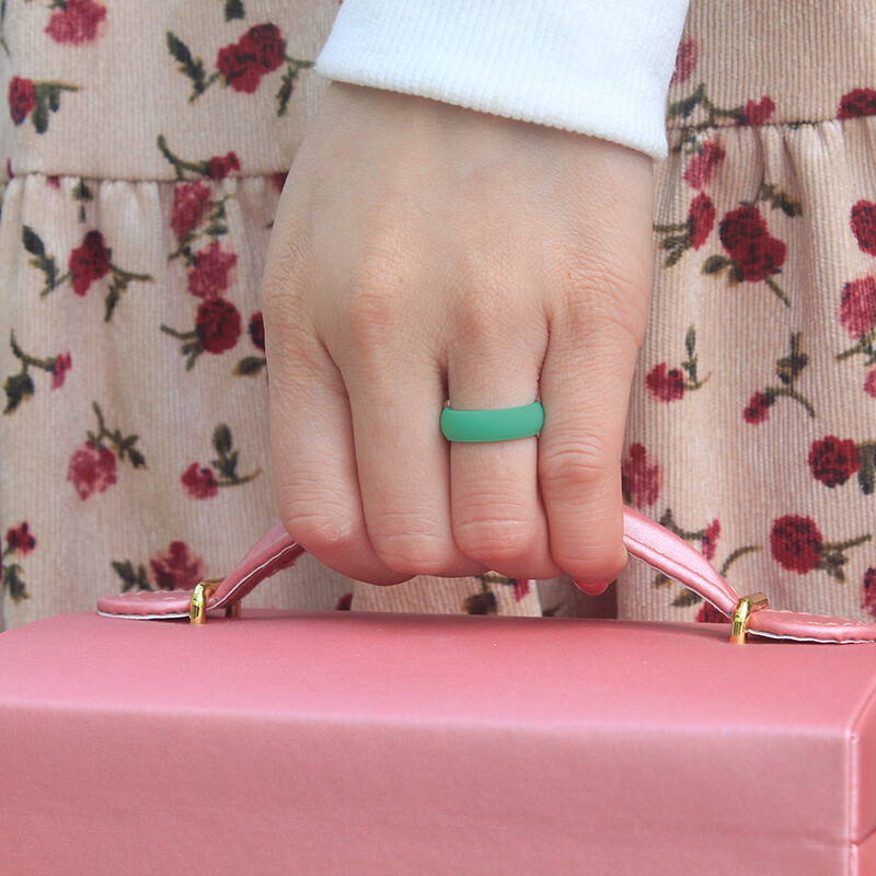 Women Glitter Silicone Rubber Finger Ring Band Wedding Rings Sport Gym ...