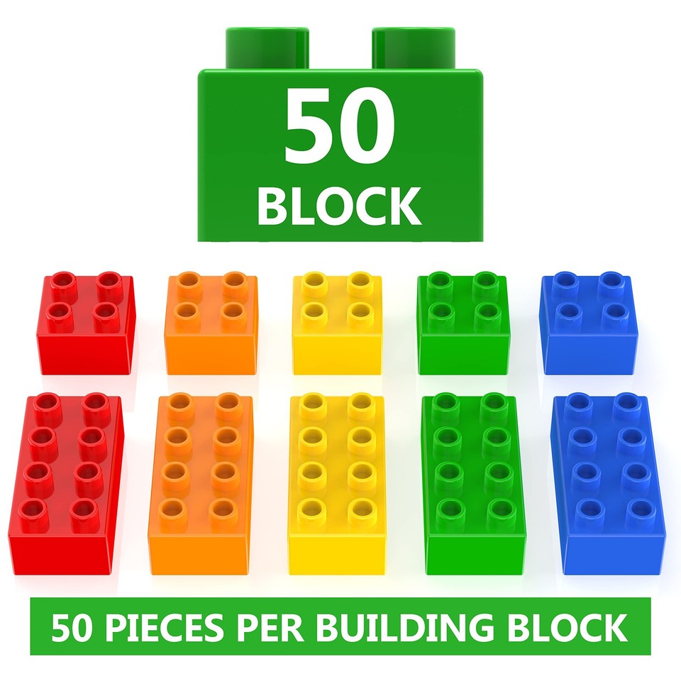 Big Building Blocks Sets for Age 3-5, Large Building Bricks, Compatible ...