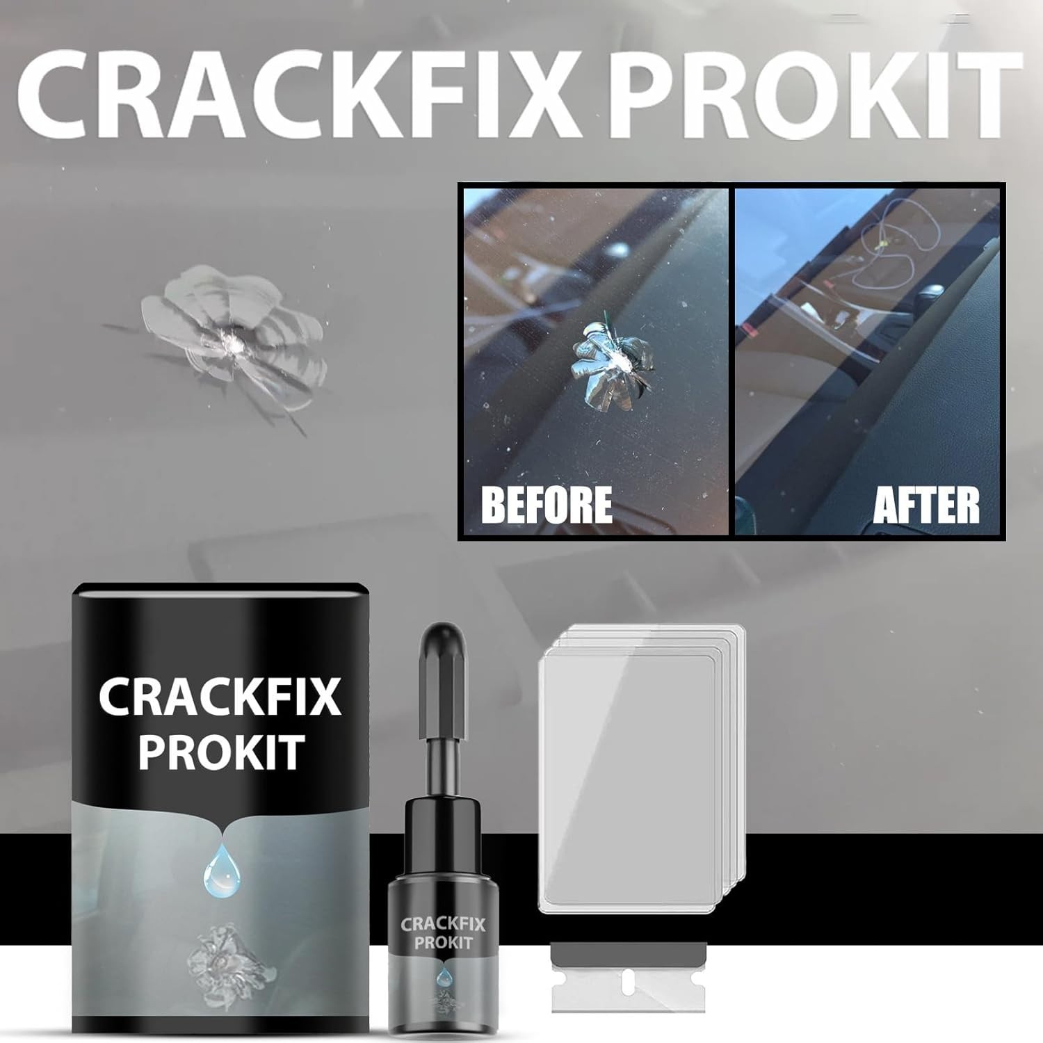 CrackFix Pro Windshield Repair Kit – Fix Chips & Cracks Fast | eBay