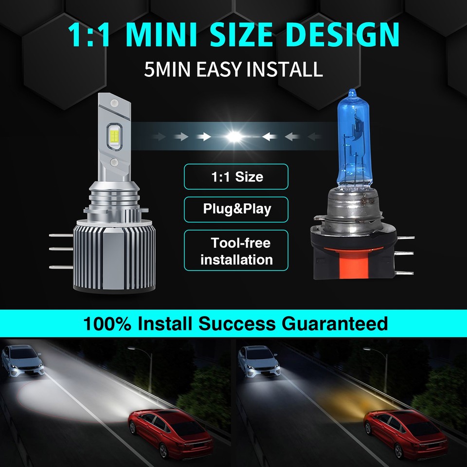 H15 Combo LED Headlight High Beam Bulbs Kit For BMW 220i 228i M235i X1 ...