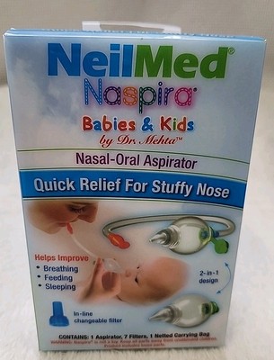 NeilMed Naspira Nasal Oral Aspirator Babies & Kids Stuffy Nose Nasal ...