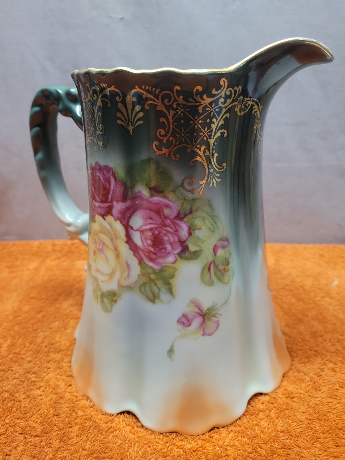 H Exquisite Vintage Bavaria pitcher by Royal Munich. Hand painted fine ...