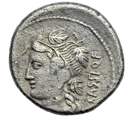 Roman Republic, L. Cassius Longinus, AR denarius, Rome 78 BC, Bacchus ...