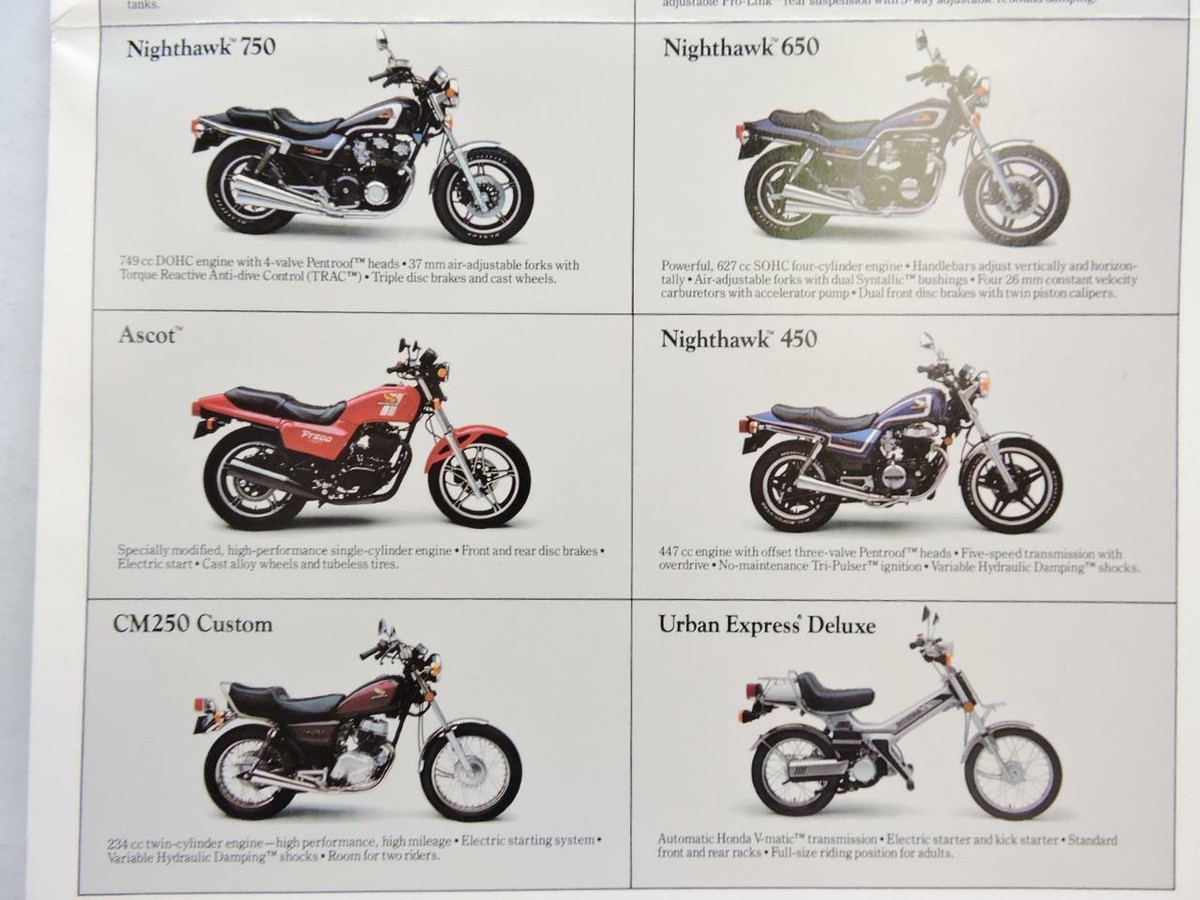 1982 Honda Motorcycle Color Chart