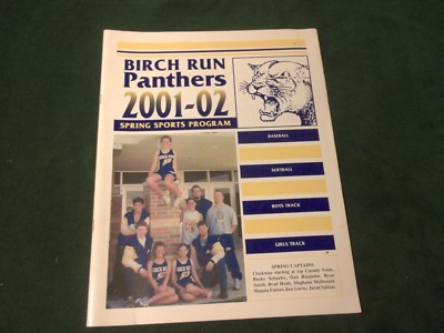 Spring 2001-02 Birch Run High School Panthers Sports w/Year End ...