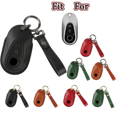 Real Leather Car Key Fob Case Cover For Mercedes Benz C E S C260 S450 ...