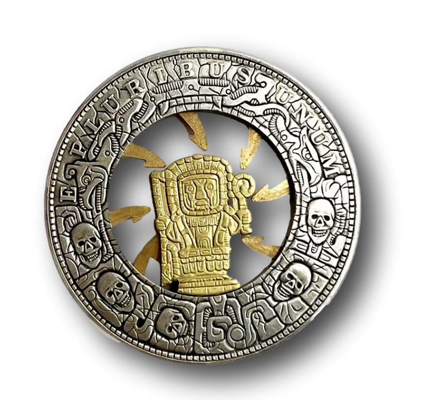 Roman Booteen Silver Trap Coin Mayan Idol Moving Mechanical Hobo Morgan ...