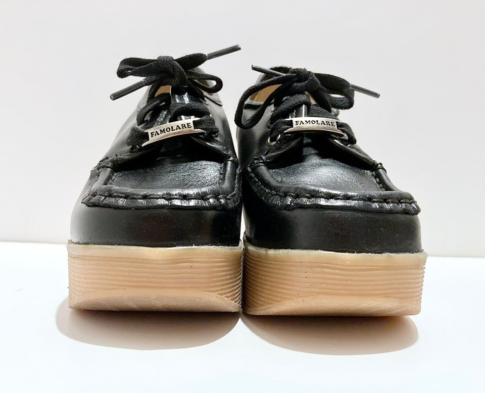 FAMOLARE 70s Vibes Square Up HI THERE Wavy Sole Platform Wedge ...