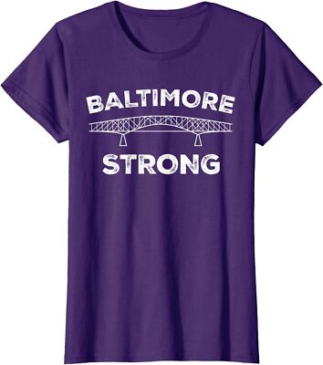 Baltimore Bridge Pray For Baltimore Baltimore Strong Ladies' Crewneck T ...