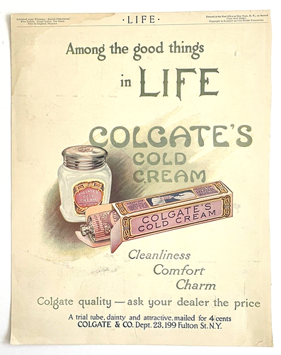Vintage 1912 Colgate Cold Cream Color Art Deco Print Ad | eBay