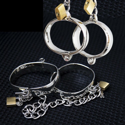 Bondage métal acier menottes esclave pied ensemble de chaînes avec ...