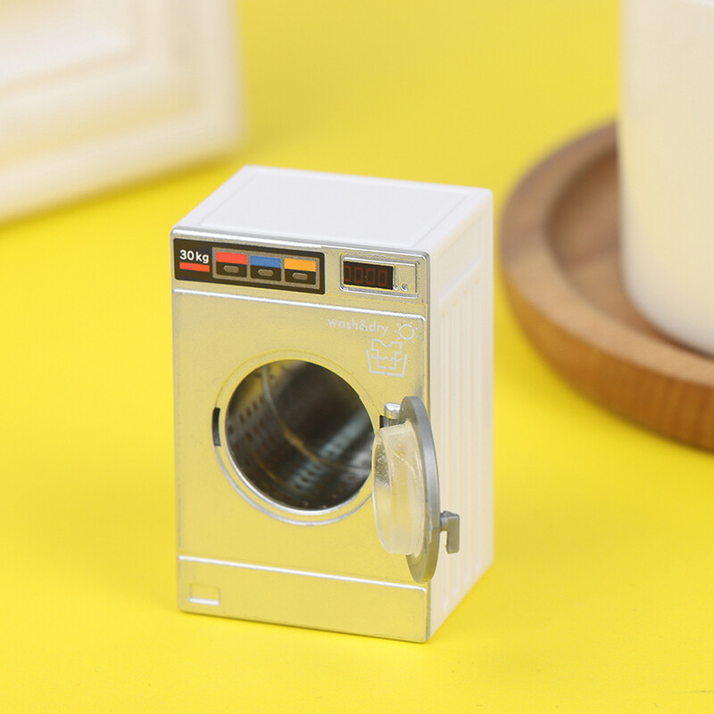 1:12 Dollhouse Miniature Washing Machine Home Appliance Laundry Model ...