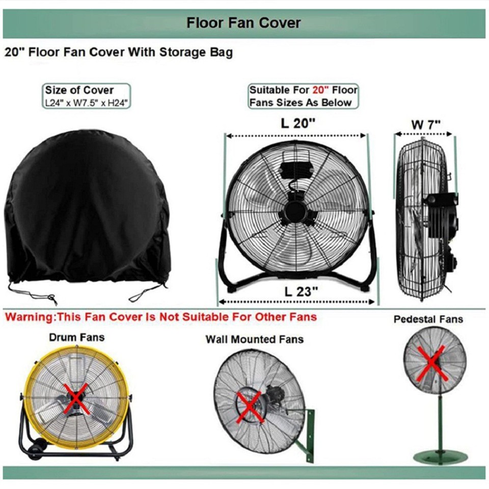 Waterproof Electric Fan Cover Sunproof Dustproof Industrial Fan ...