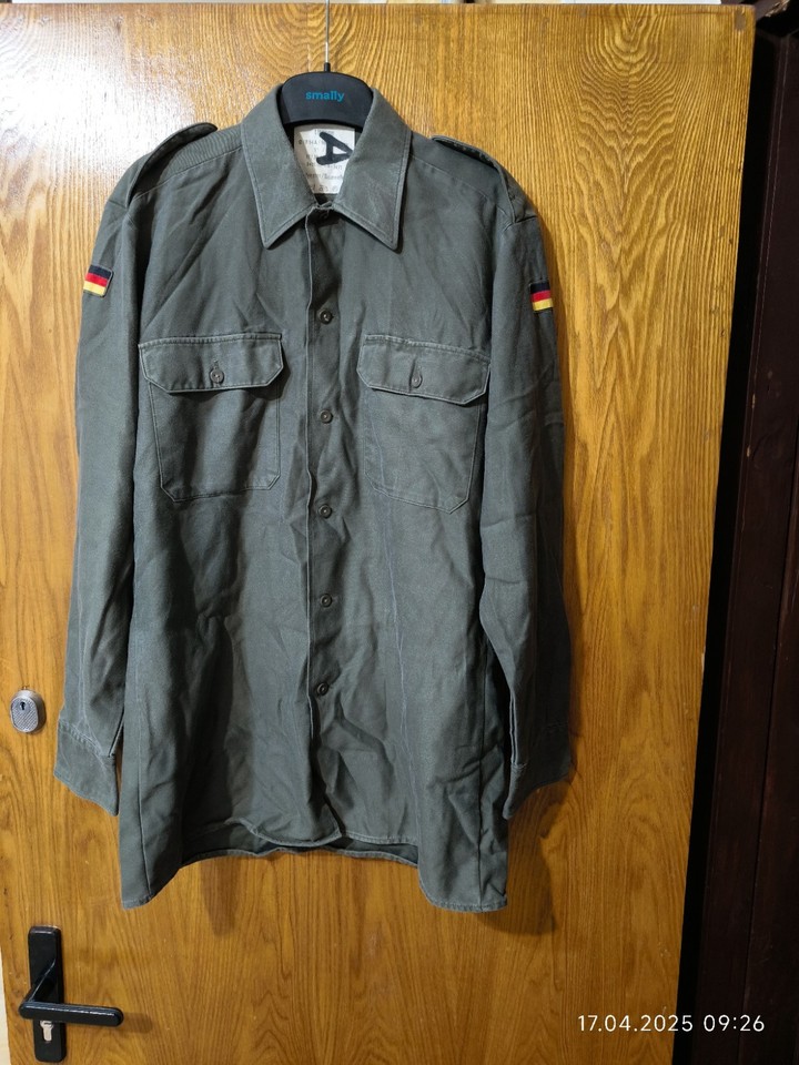 Vintage German Military Field Shirt Men’s Long Sleeve Green Rare Sz 37/ ...
