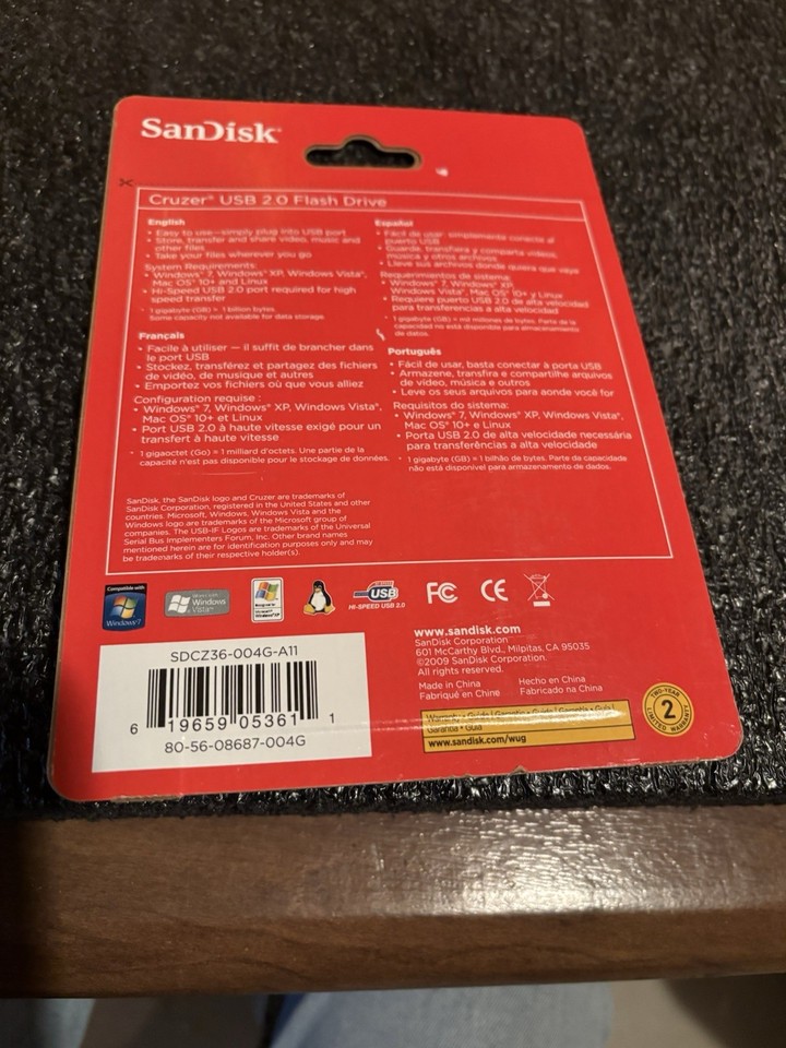 SanDisk Cruze 4GB USB 2.0 Flash Drive Sealed | eBay UK