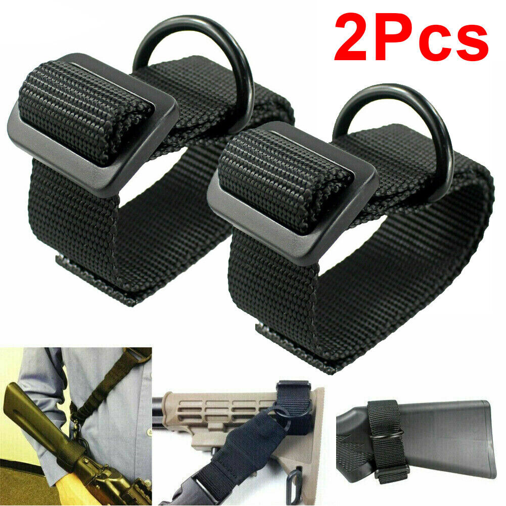 2Pcs Tactical Sling Adapter W/D Ring f/ Rifle Shotgun Attachment Mount ...