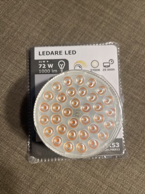 Ikea LEDARE LED Bulb GX53 1000 lumen 2700 K Dimming Adjustable Beam New ...