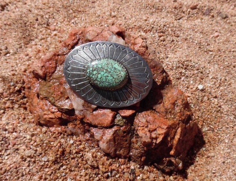 Vintage Concha Pin Sterling Silver Turquoise - Great Stone | eBay