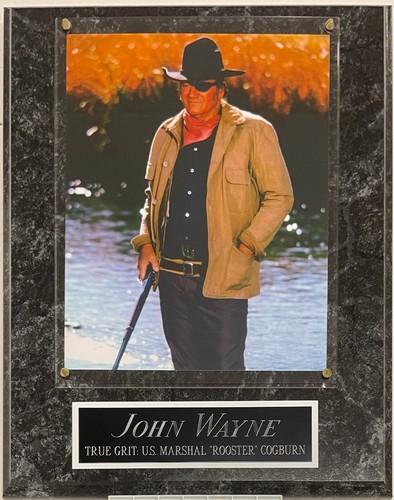 JOHN WAYNE TRUE GRIT FRAMED 8X10 PHOTO-MAN CAVE ART-12X15 WALL PLAQUE ...
