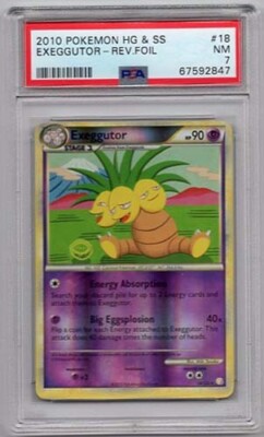 EXEGGUTOR REVERSE HOLO #67592847 POKEMON HG & SS PSA GRADED NEAR MINT 7 ...