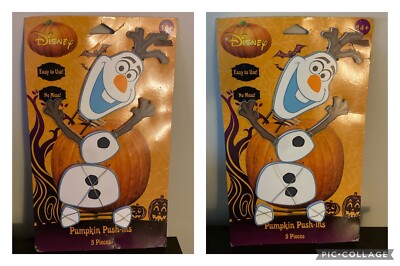 2pk Lot- Disney’s Frozen- 5pc Olaf Pumpkin Push-Ins Decorating Kit NIB ...