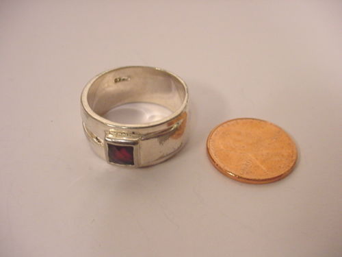 Unbelievable Pure Silver Ring Made In Sweden, Ruby Red Stone 11.1 Grams ...