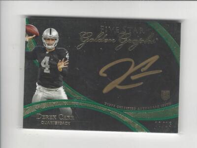 2014 Topps Five Star Golden Graphs Green Derek Carr Rookie AUTOGRAPH ...