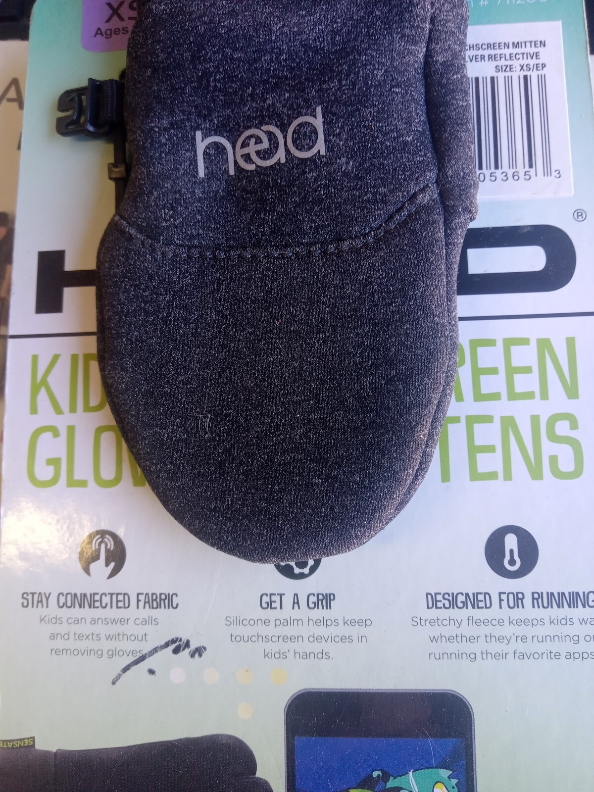 HEAD Kids’ Touchscreen Mittens - Dark Heather Gray XSmall XS New | eBay