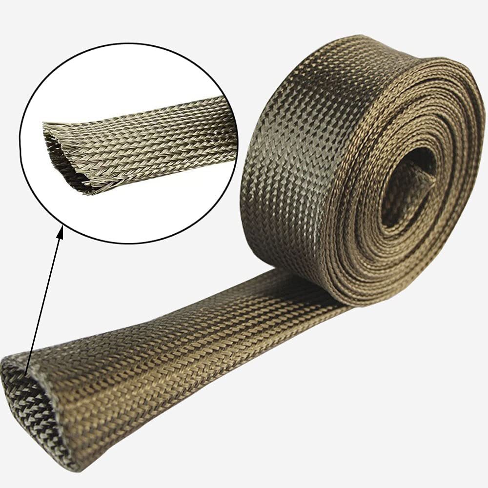 Titanium Fiberglass Heat Wrap Wire Shield Sleeve 1" ID X 10' Adjustable ...