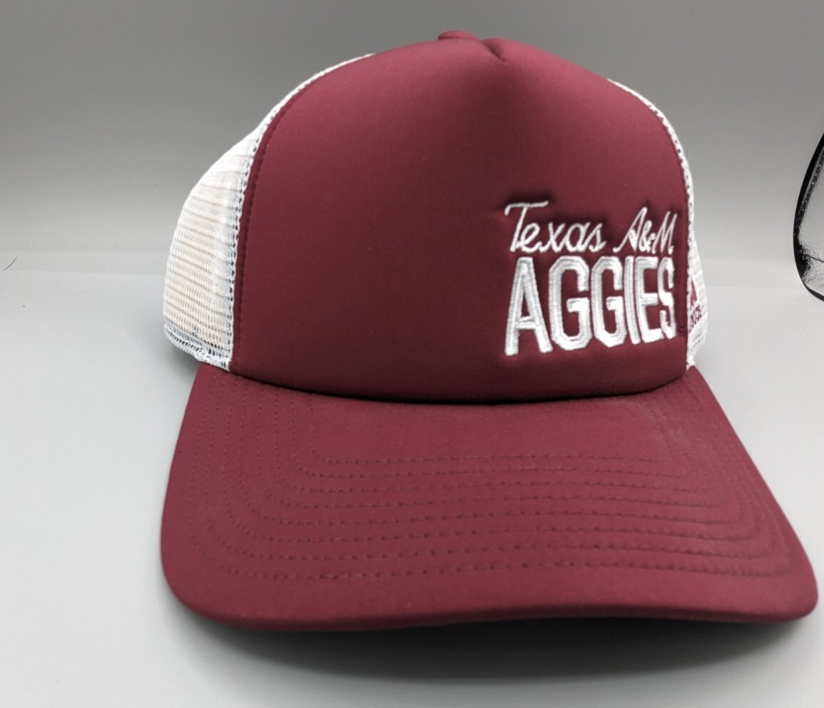 Brand New Texas A&M Aggies Adidas Trucker Hat Cap Adjustable Maroon and ...