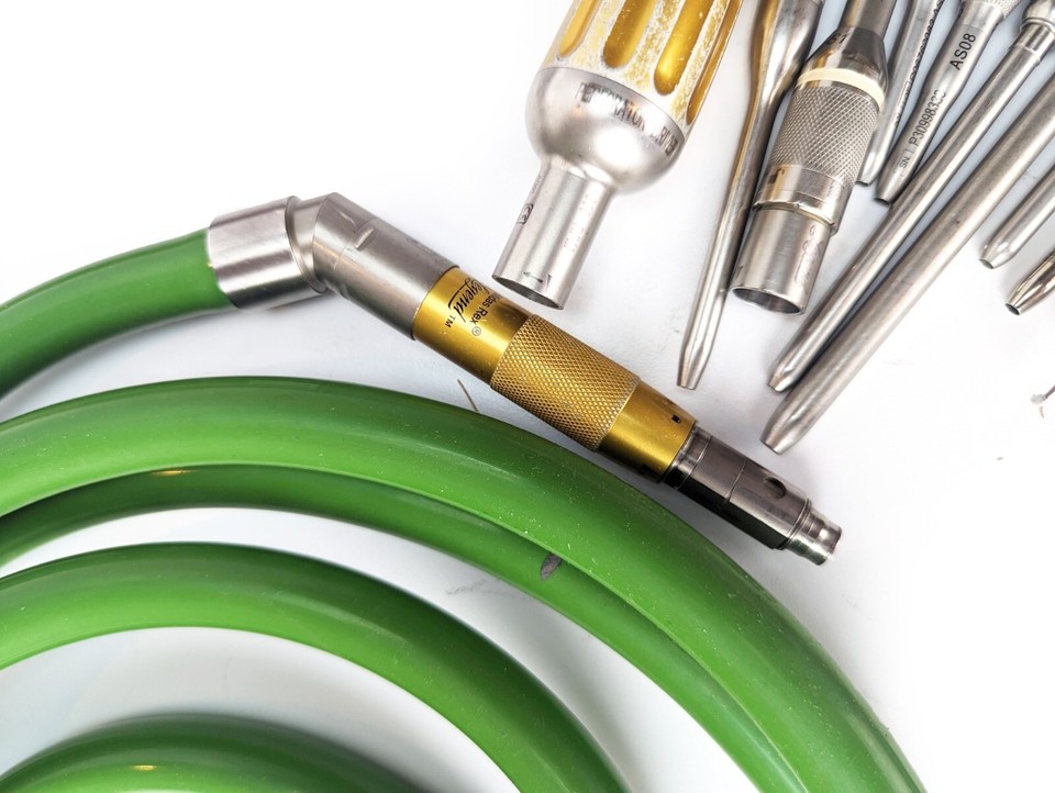 Medtronic V03 Midas Rex Legend Gold Pneumatic Handpiece Drill Set ...