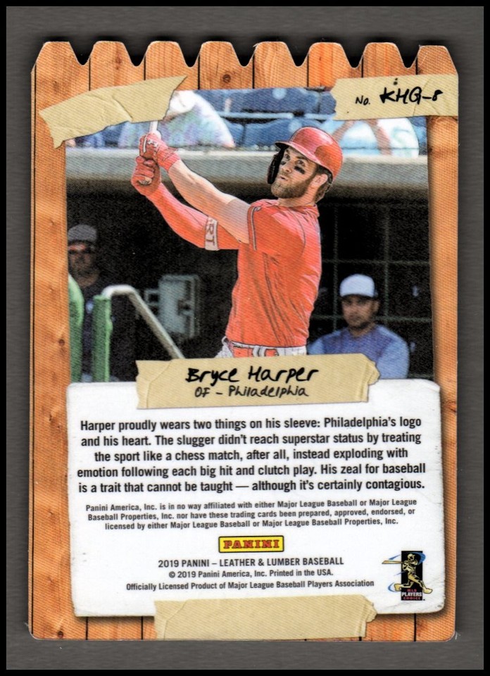 A7968- 2019 Panini Leather and Lumber Knothole Gang #8 Bryce Harper ...