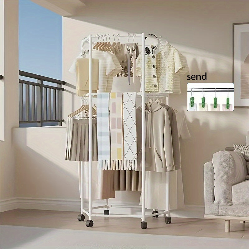 Compact Hexagonal Clothes Drying Stand - Durable Metal Base - Upright ...