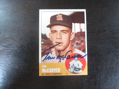 1963 Topps # 394 Tim McCarver Autograph Signed Card JSA (M) St Louis ...