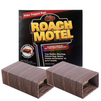 2 Black Flag Roach Motels Cockroach Bug Killer bait Glue Trap Spider ...