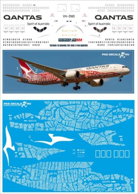 Boeing 787-900 Qantas Red 1/144 PAS-DECALS 787900-12 | eBay