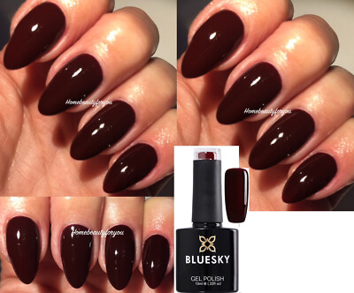 BLUESKY GEL NAIL POLISH RED OX BLOOD BURGUNDY BLOODSHOT A39 LED UV SOAK ...