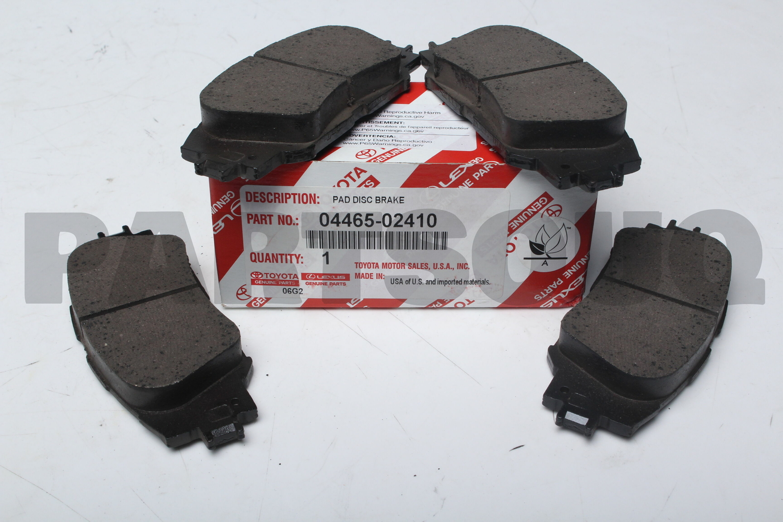 0446502410 Genuine Toyota PAD KIT, DISC BRAKE, FRONT 04465-02410 | eBay