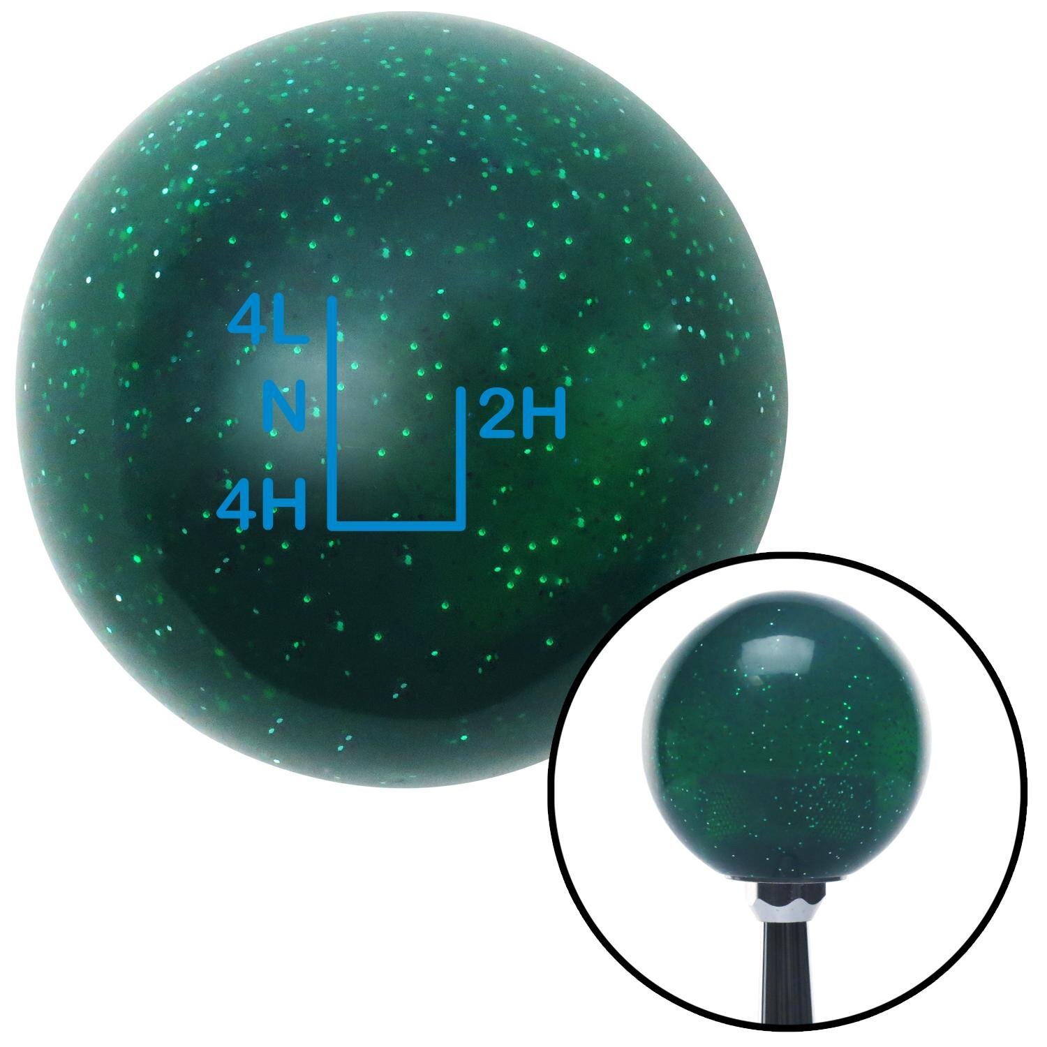 Blue Shift Pattern 54n Green Metal Flake Shift Knob with M16x1.5 insert ...