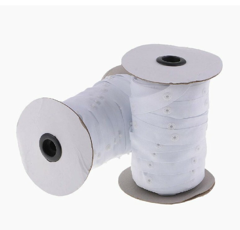 2 Rolls Sewing Snap Fastener Tape Snap Polyester Ribbon Fasteners for ...
